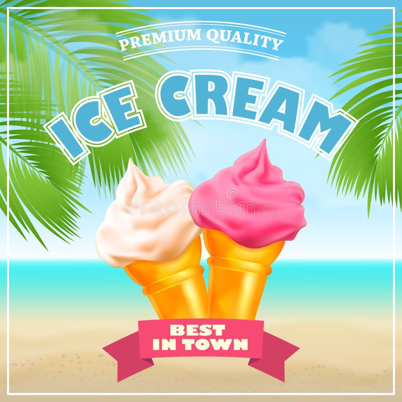 Vintage ICE CREAM Poster Design Stock Vector - Illustration of cream ...