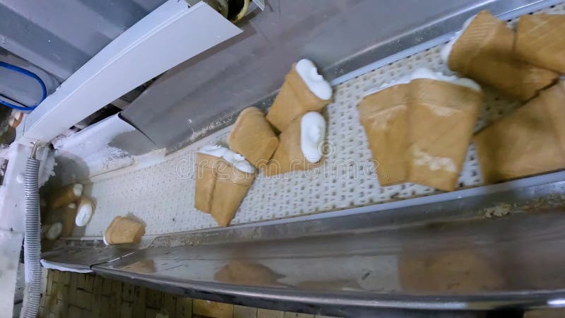 Ice Cream Production, Chocolate Coating Process on Ice Cream ...