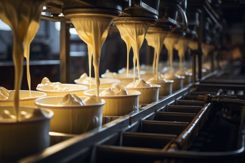 Ice cream production line stock illustration. Illustration of move ...