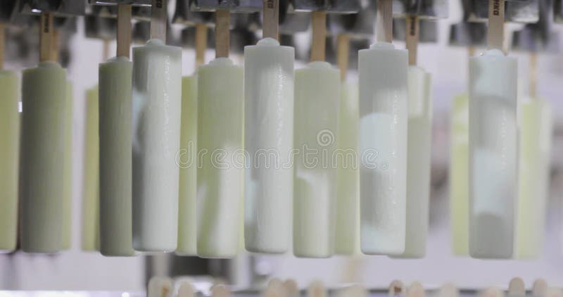 Ice Cream Freezing Process. Ice Cream is Frozen in the Freezer. Ice ...