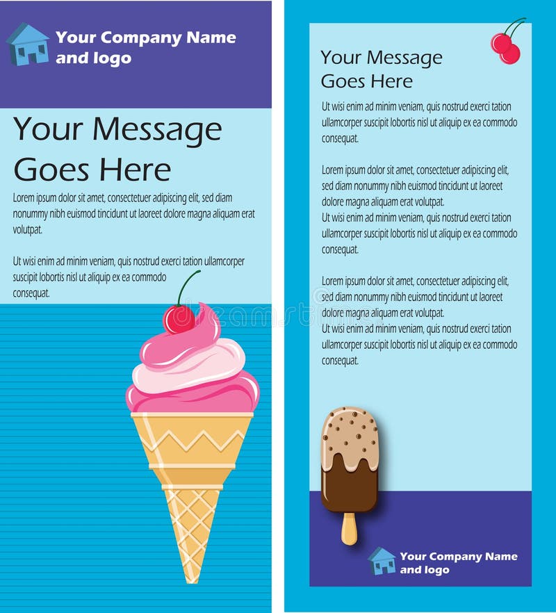 4x9 Rack Card Broshure Template Stock Vector - Illustration of eating ...