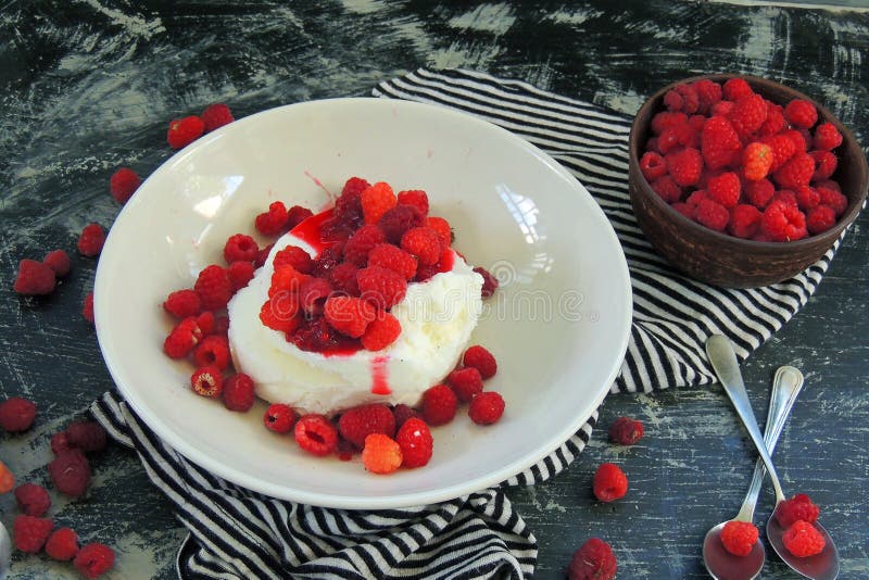Ice Cream with Raspberry Jam Stock Image - Image of fresh, gourmet ...