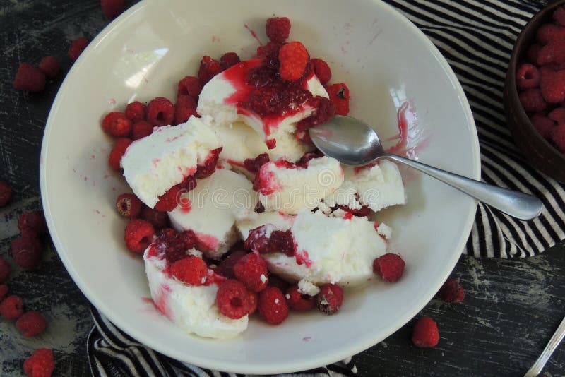 Ice Cream with Raspberry Jam Stock Photo - Image of fruit, pink: 201915800