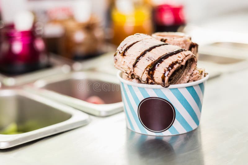 Ice-cream Roll Brown with Empty Space for Branding Stock Photo - Image ...