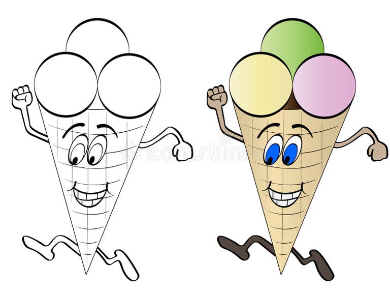 Happy Running Ice Cream Stock Illustrations – 192 Happy Running Ice ...
