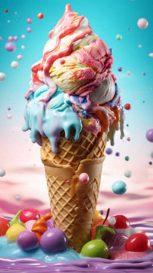 Ice cream scoops stock illustration. Illustration of icecream - 301636514