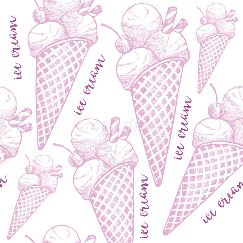 Ice Cream Seamless Pattern Background Vector. Stock Vector ...
