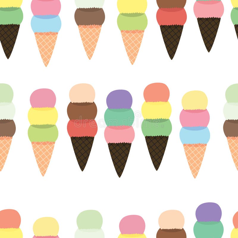 Ice Cream Seamless Pattern Background. Vector Illustration Stock ...
