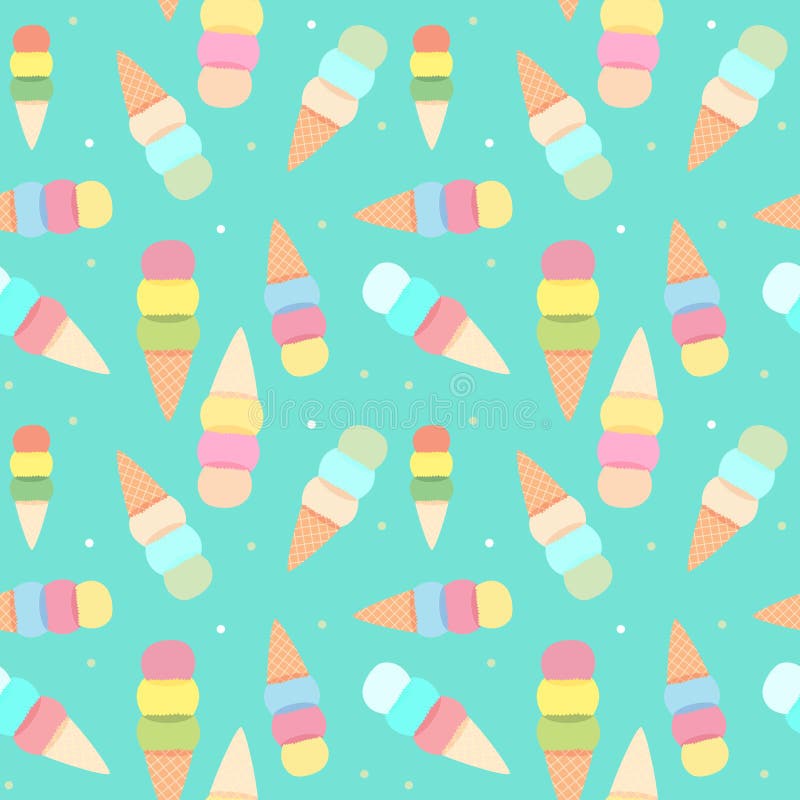 Ice Cream Seamless Pattern Background. Vector Illustration Stock ...