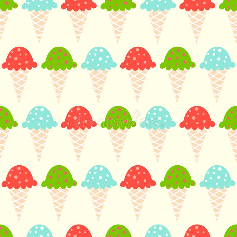 Ice cream seamless pattern stock vector. Illustration of print - 70237559