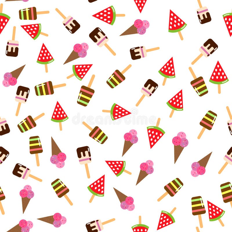 Ice cream seamless pattern stock vector. Illustration of brown - 88451802