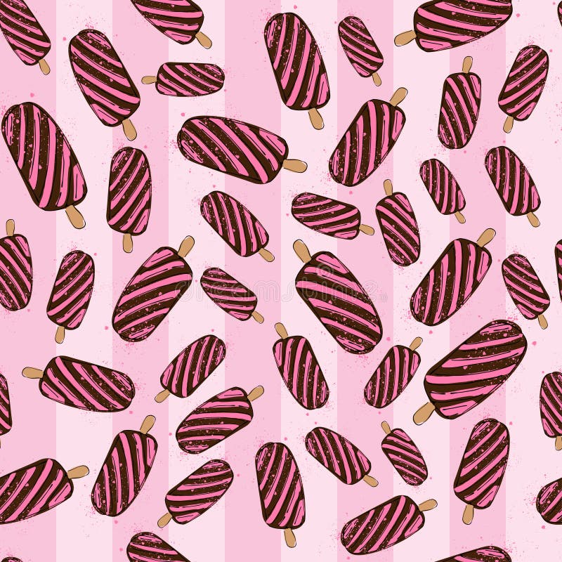 Ice Cream Seamless Pattern Illustration Stock Vector - Illustration of ...