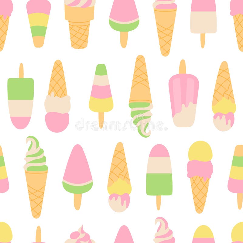 Ice cream seamless pattern stock vector. Illustration of cream - 222597720
