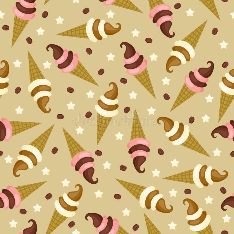 Ice cream seamless pattern stock vector. Illustration of pattern - 51739640