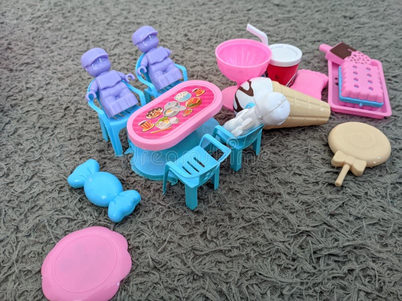 Ice cream set toy for kids stock photo. Image of icing - 262303888