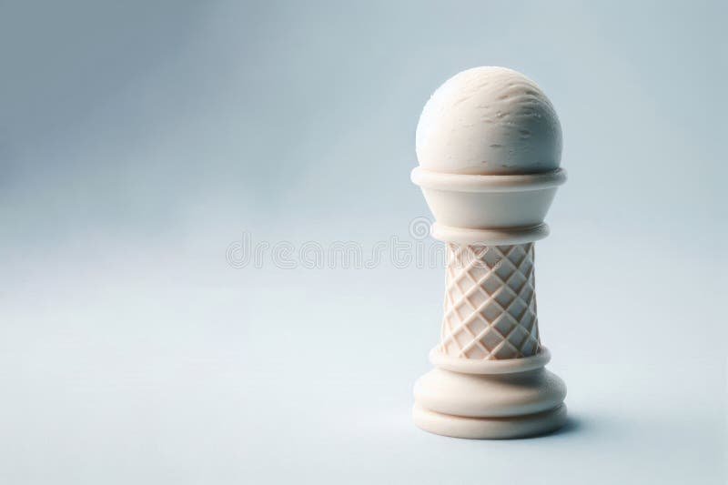Ice Cream in the Shape of a Chess Pawn. Space for Text. Stock ...