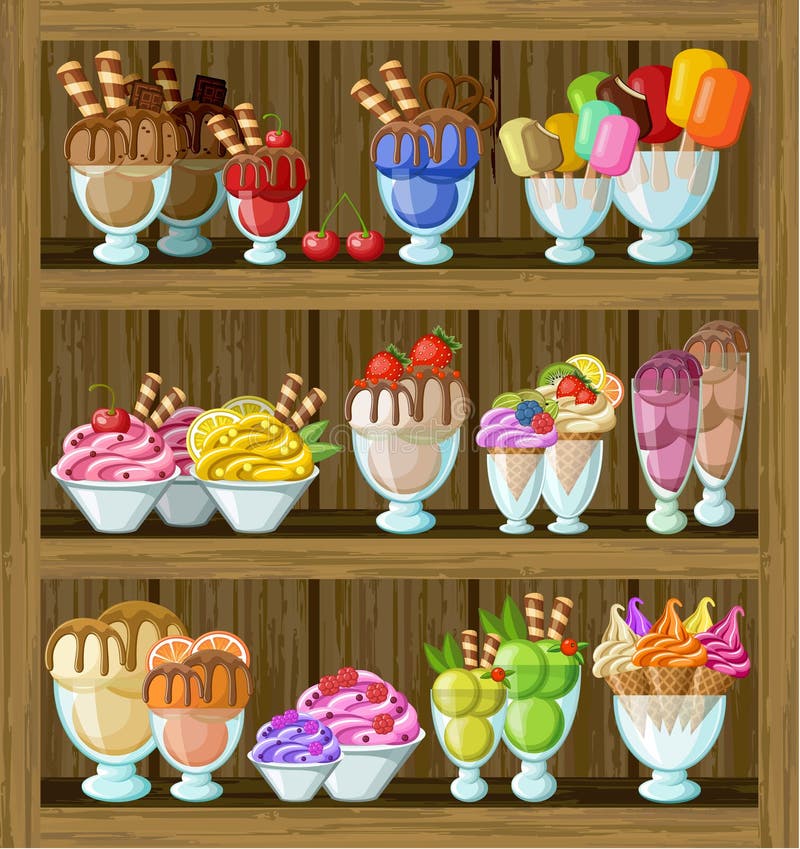 Ice cream shop. stock vector. Illustration of sorbet - 44139903