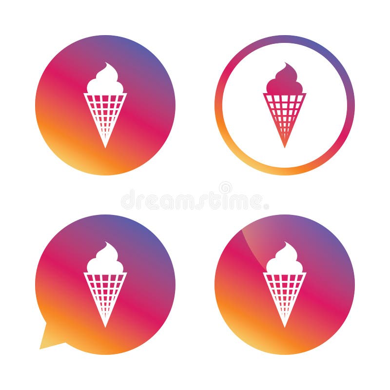 Ice Cream Sign Icon. Sweet Symbol. Stock Vector - Illustration of label ...