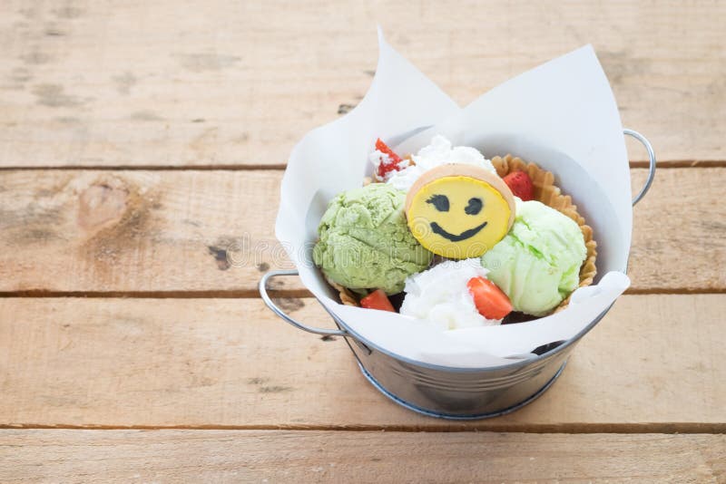 Ice cream with smile face stock image. Image of ripple - 66433425