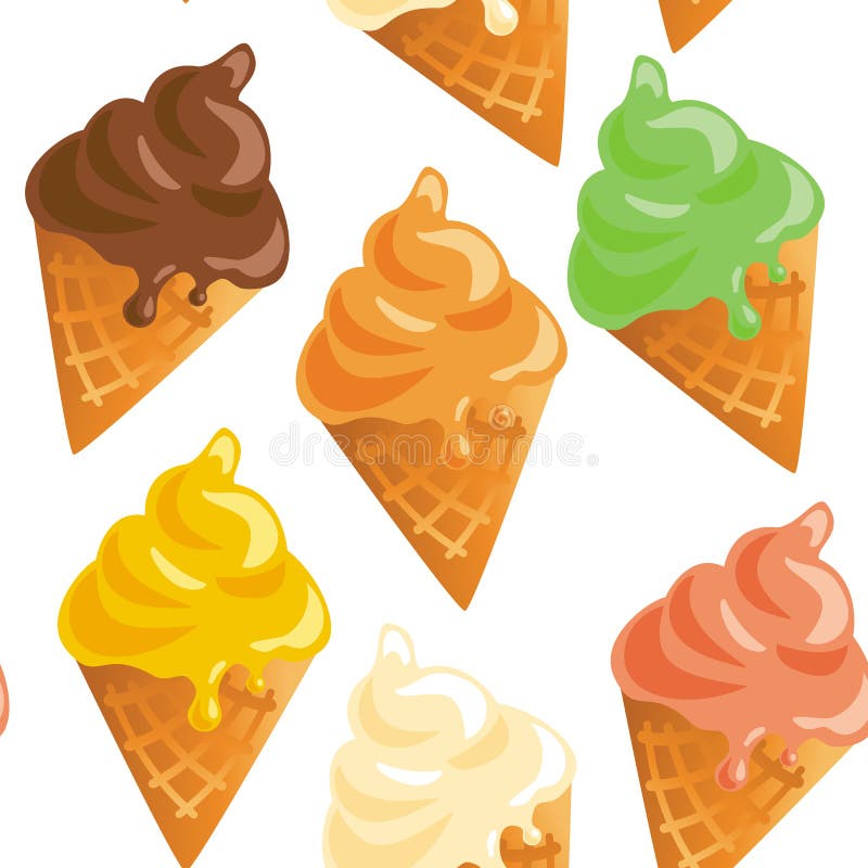 Ice Cream Song Colorful Seamless Pattern Stock Vector - Illustration of ...