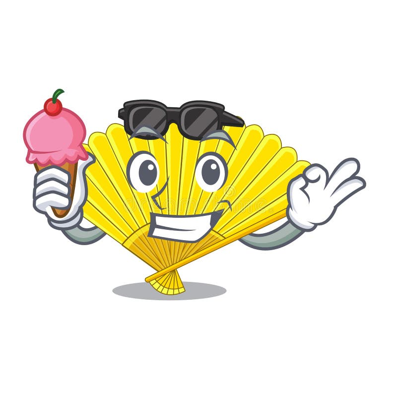 With Ice Cream Souvenir Folding Fan in Character Shape Stock Vector ...