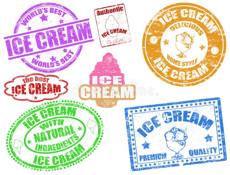 Ice cream stamps stock vector. Illustration of retro - 23546913