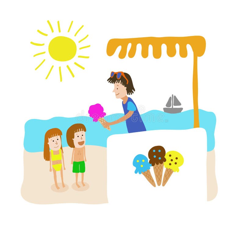 Ice cream stand shop stock vector. Illustration of cartoon - 25530414