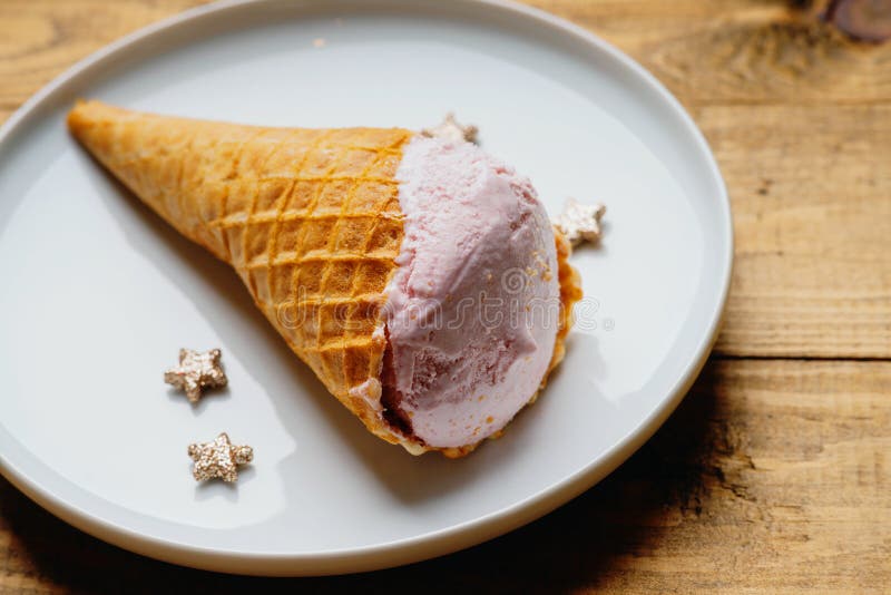 Ice cream and star shapes stock photo. Image of dish - 84706134