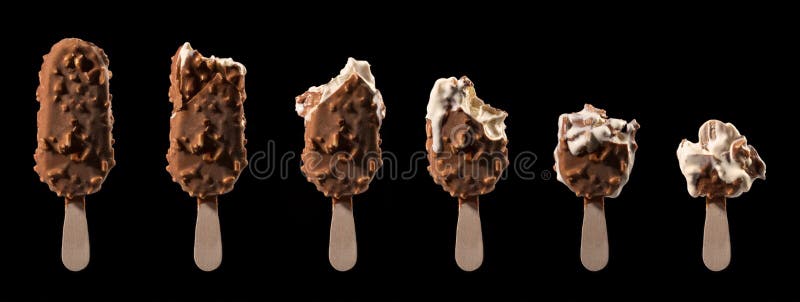 Ice Cream Stick Chocolate Vanilla and Almonds Stock Photo - Image of ...