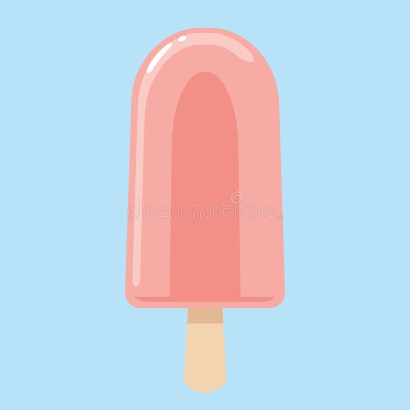 Ice Cream on a Stick Vector Illustration Stock Vector - Illustration of ...