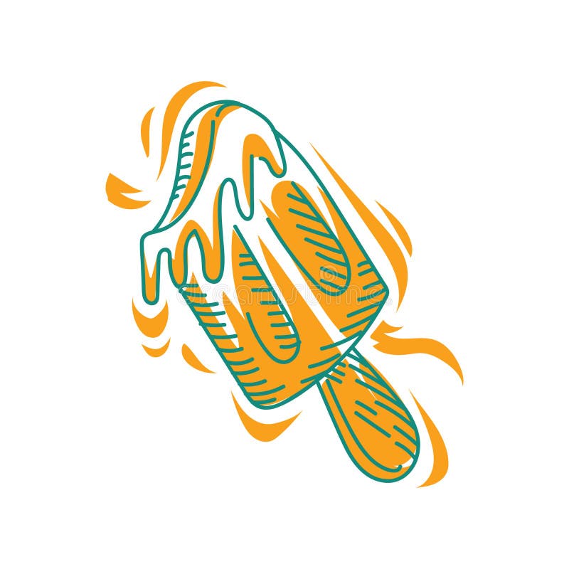 Ice Cream Stick. Vector Illustration Decorative Design Stock Vector ...