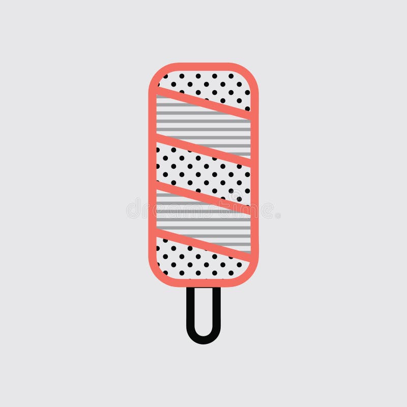 Ice Cream on Stick. Vector Illustration Decorative Design Stock Vector ...