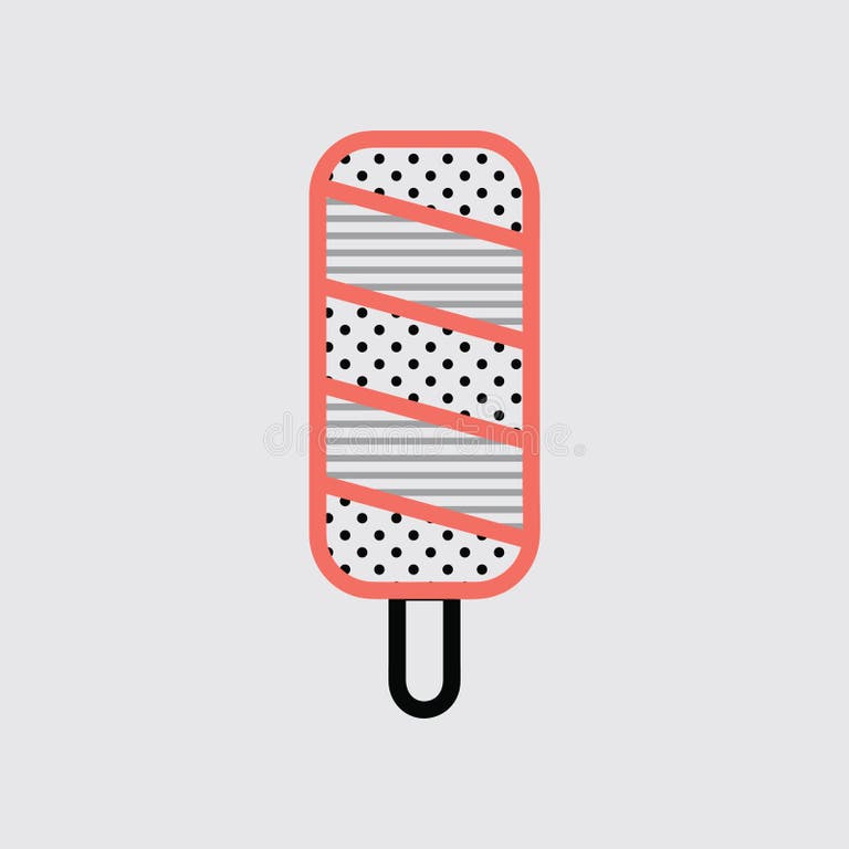 Ice Cream on Stick. Vector Illustration Decorative Design Stock Vector ...