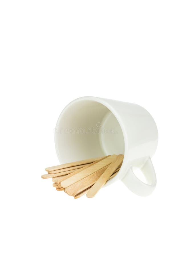 Ice Cream Sticks in Cup of Coffee Stock Image - Image of sick, swab ...