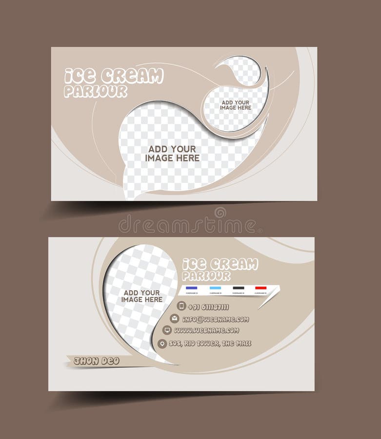 Ice Cream Store Business Card Stock Vector - Illustration of ...