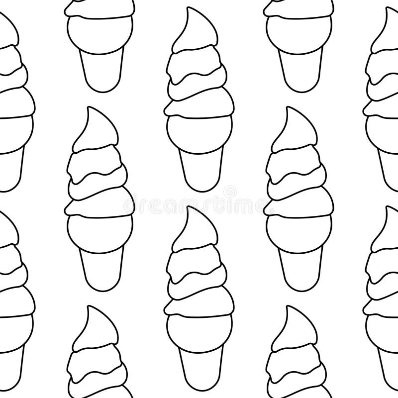 Ice Cream Summer Heat Chocolate Pattern Line Stock Vector ...