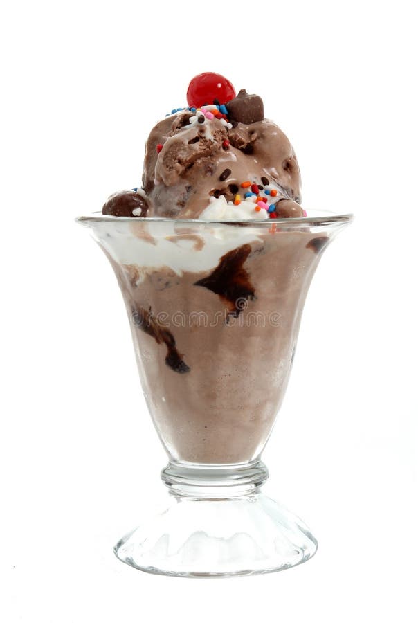 Chocolate Sundae Ice Cream stock image. Image of vantique - 40762277