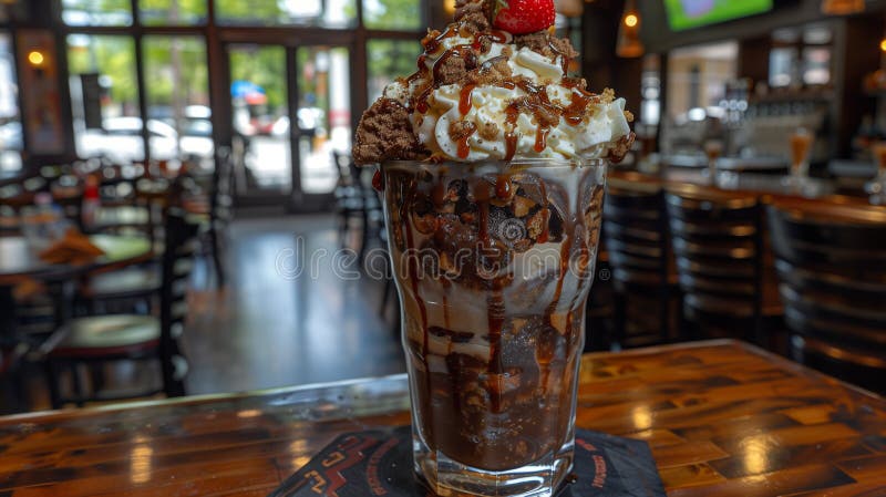 Ice Cream Sundae Background, Generative AI Stock Illustration ...