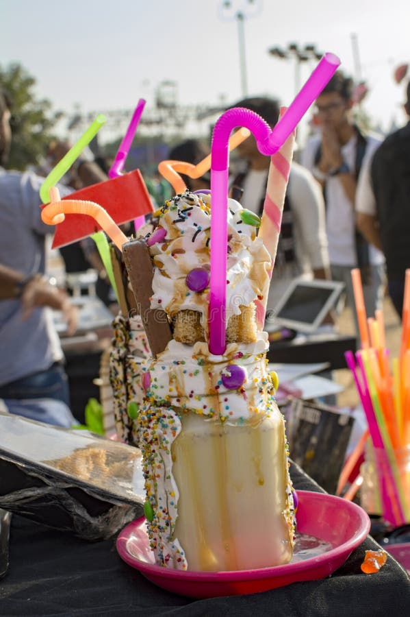 Ice cream sundae in bottle stock photo. Image of bowl - 118356070