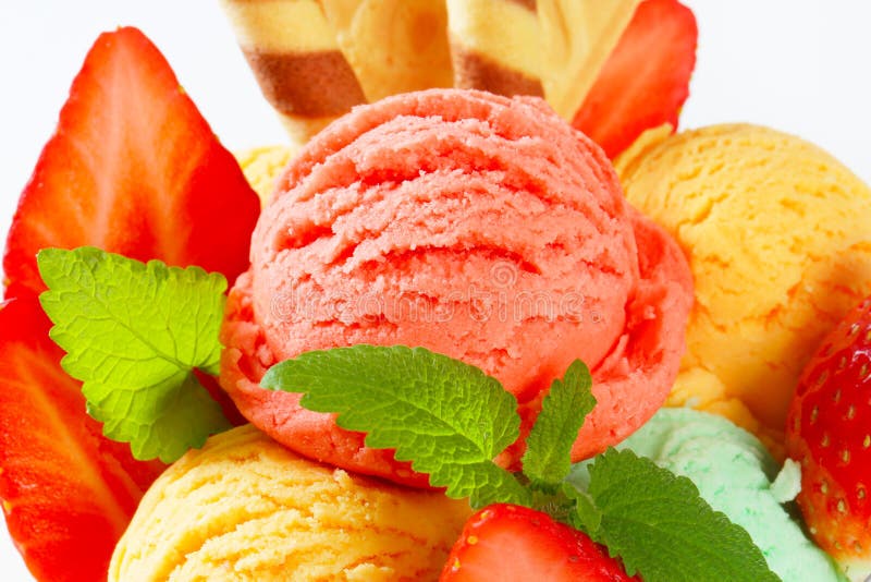 Lemon sorbet stock photo. Image of mint, icecream, fruit - 31694446