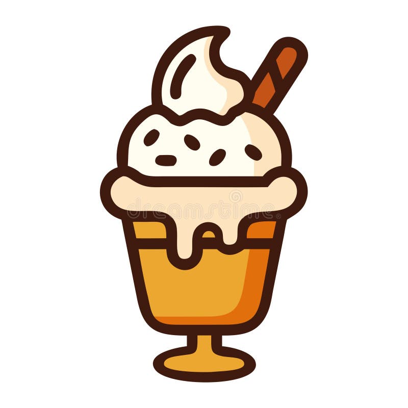 Ice Cream Sundae Icon stock illustration. Illustration of whipped ...