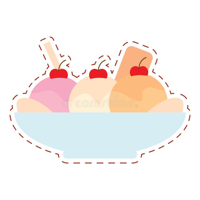 Ice Cream Sundae Icon Vector Stock Vector - Illustration of treat, icon ...