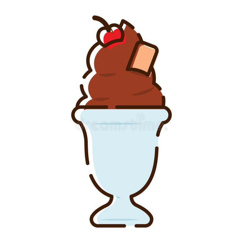 Ice Cream Sundae Icon Vector Stock Vector - Illustration of flavor ...