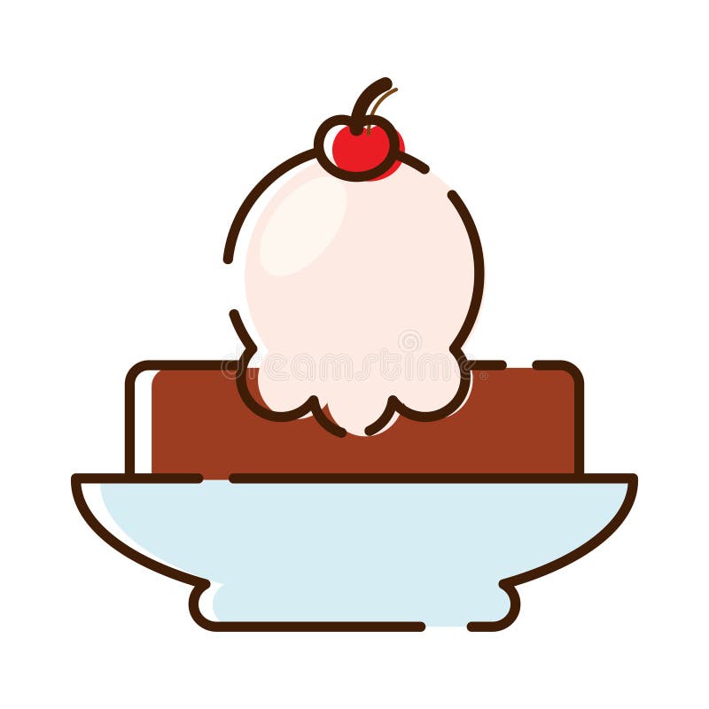 Ice Cream Sundae Icon Vector Stock Vector - Illustration of refreshing ...