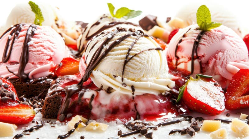 Ice Cream Sundae Variety stock photo. Image of treat - 372484668