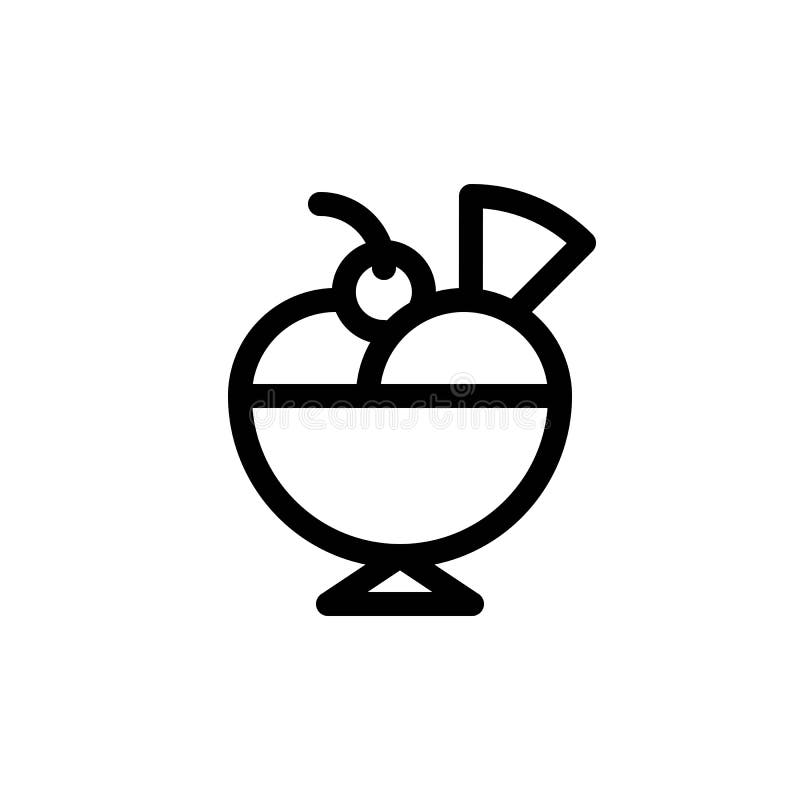 Ice Cream Sundae Vector, Sweets Filled Icon Editable Outline Stock ...