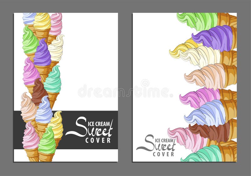 Ice cream sweet covers stock vector. Illustration of dessert - 127654481