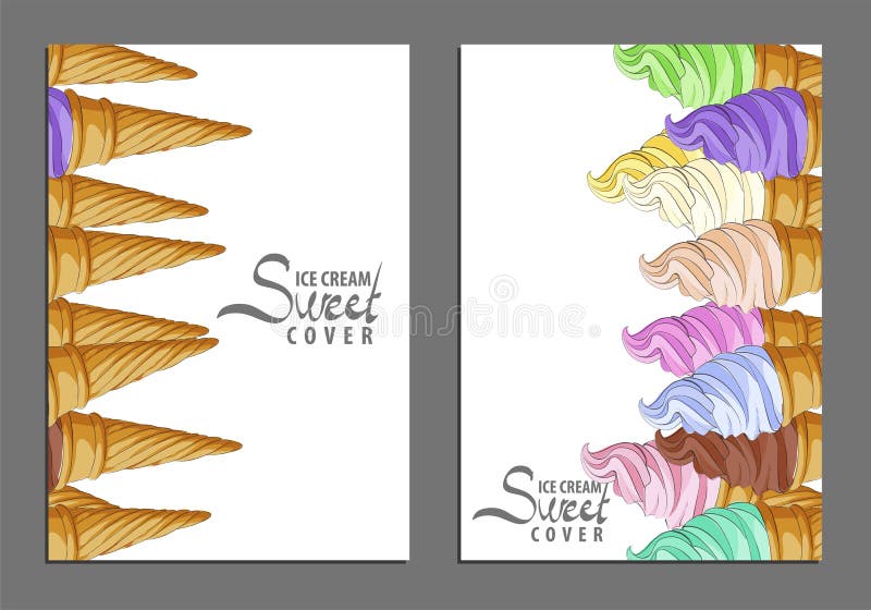 Ice cream sweet covers stock vector. Illustration of cold - 127654491