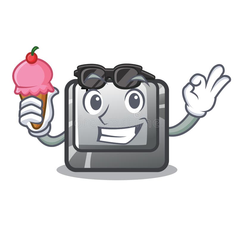 With Ice Cream T Button Installed on Character Computer Stock Vector ...