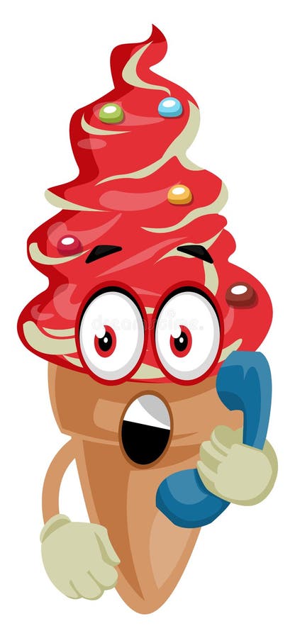 Ice Cream Talking Illustration Stock Vector - Illustration of cream ...